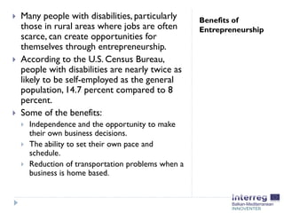 Entrepreneurship for people with disabilities - Entrepreneurship: A ...