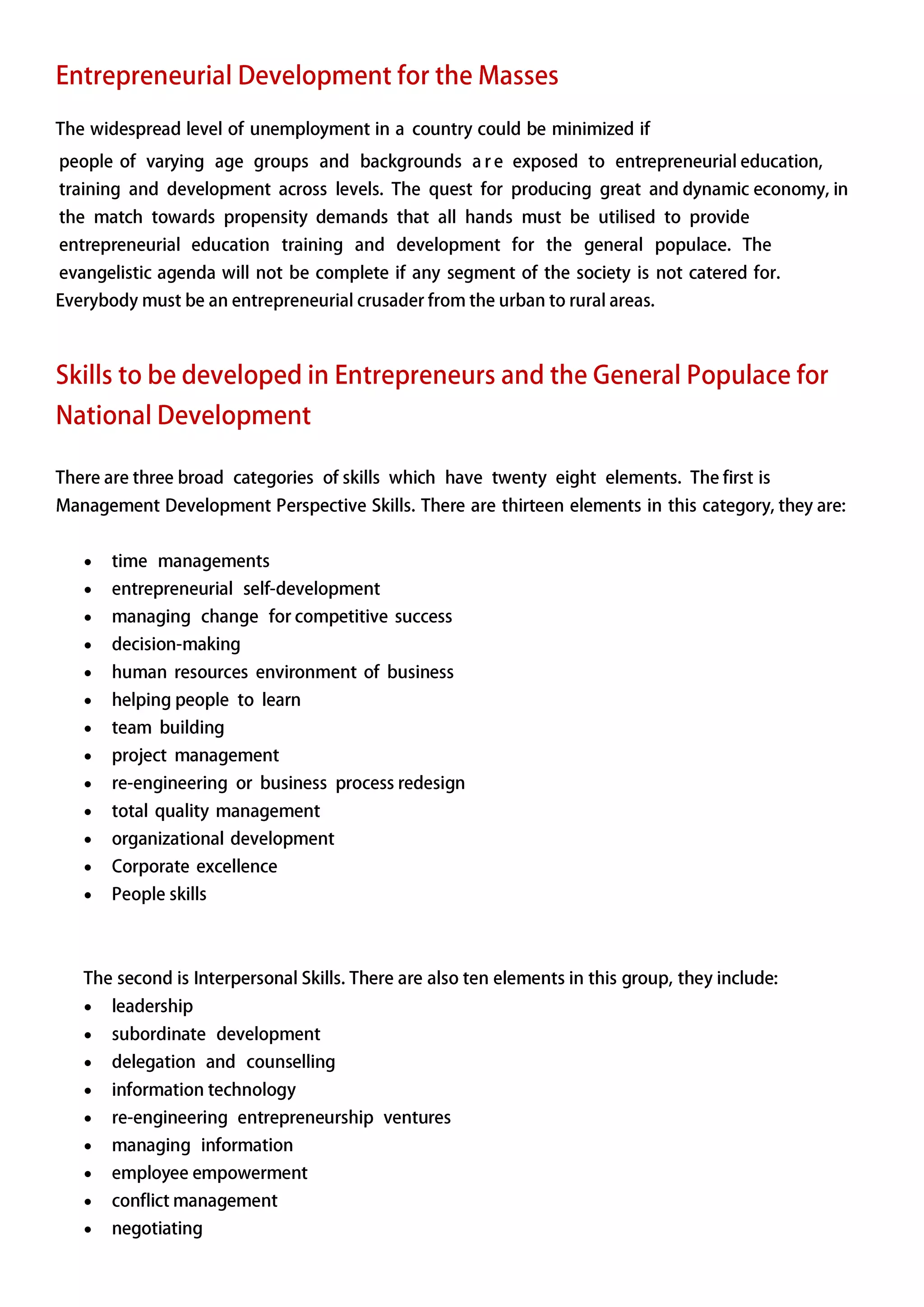 Entrepreneurship for sustainable development of nation | PPT