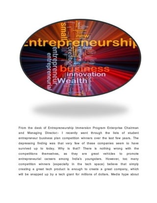 Founder,CEO&Managing Director of Entrepreneurship Immersion Program ...