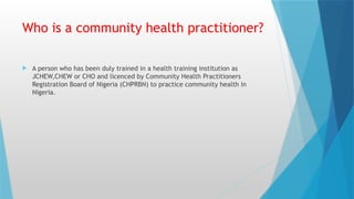 Entrepreneurship in Community Health Practitioner | PPTX