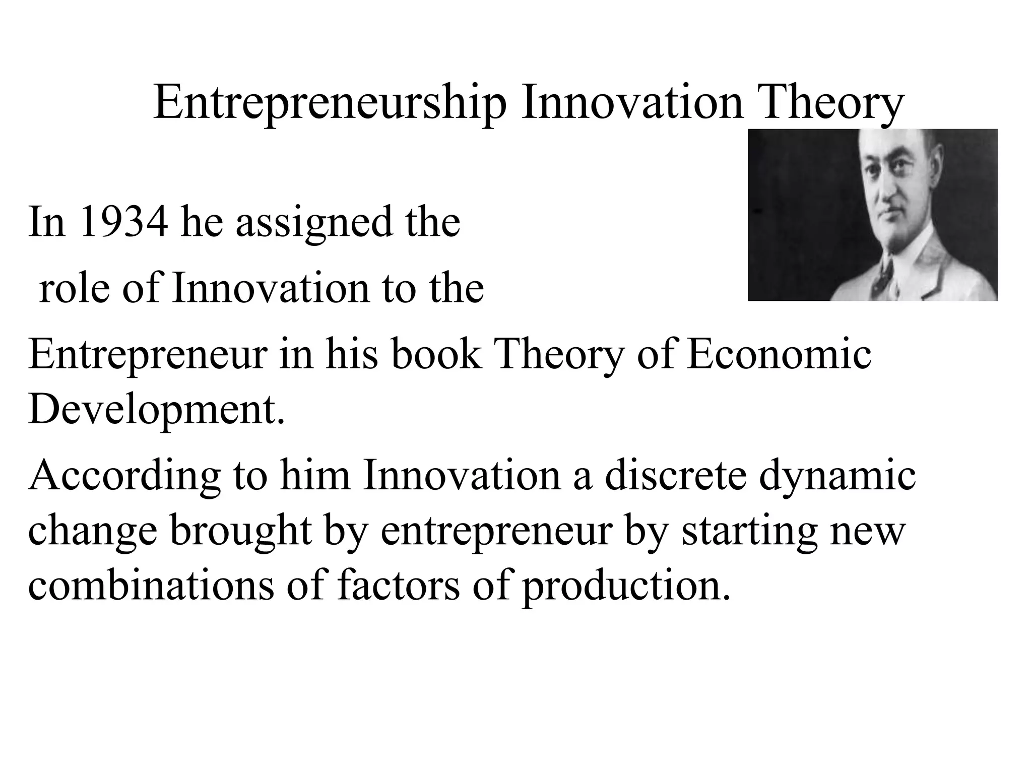 Entrepreneurship innovation theory | PPTX