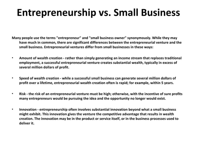Entrepreneurship Lecture Notes Part 1 | PPT