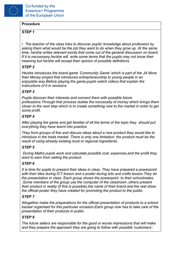 Entrepreneurship lesson plans' book | PDF