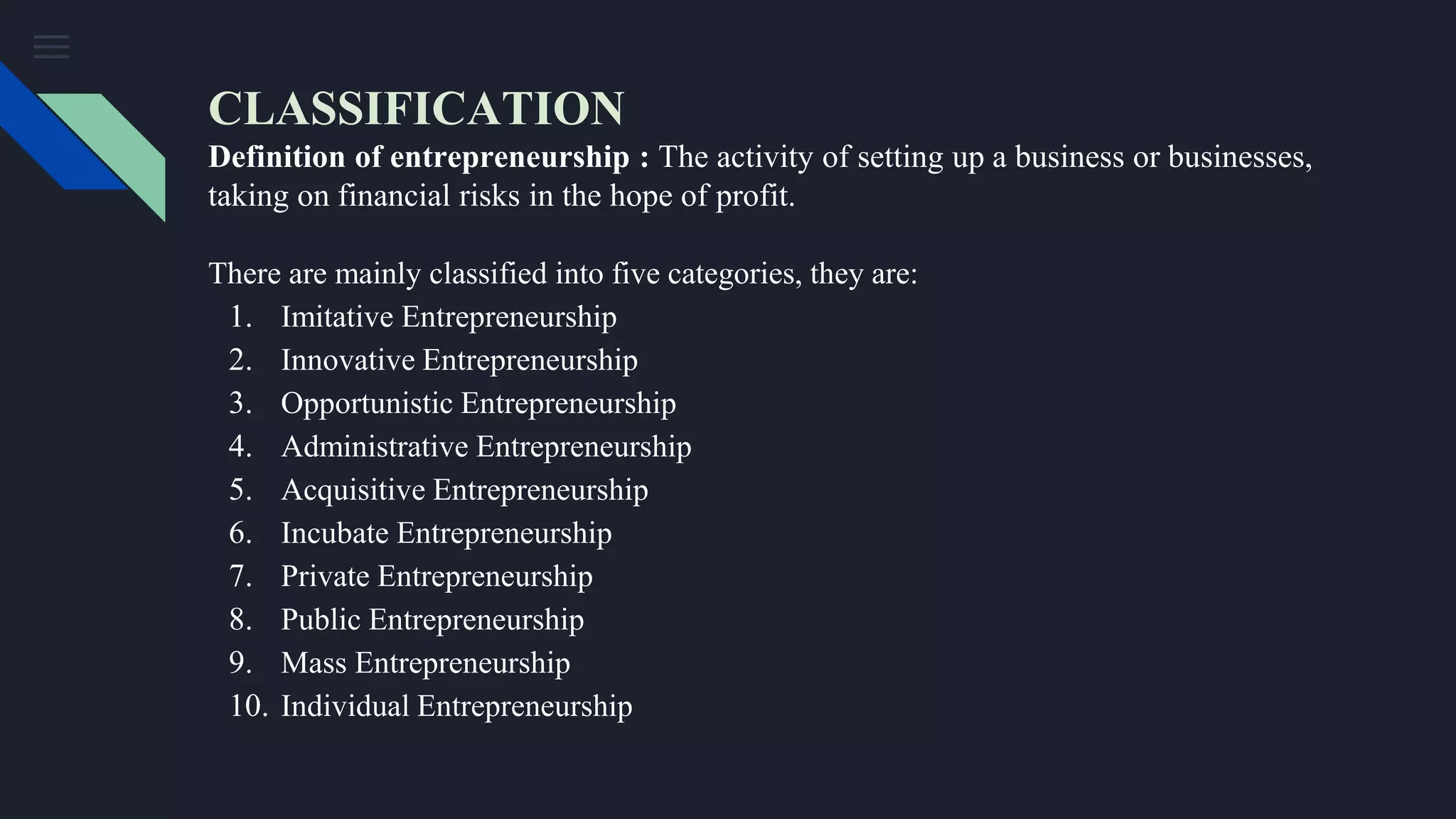 ENTREPRENEURSHIP MANAGEMENT PPT | PPTX