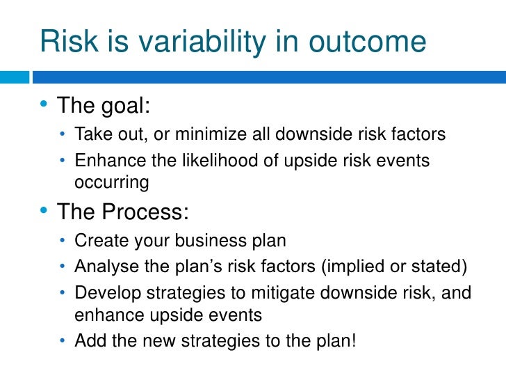 Entrepreneurship managing risk