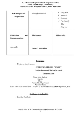 Entrepreneurship Project on Market Survey519.docx