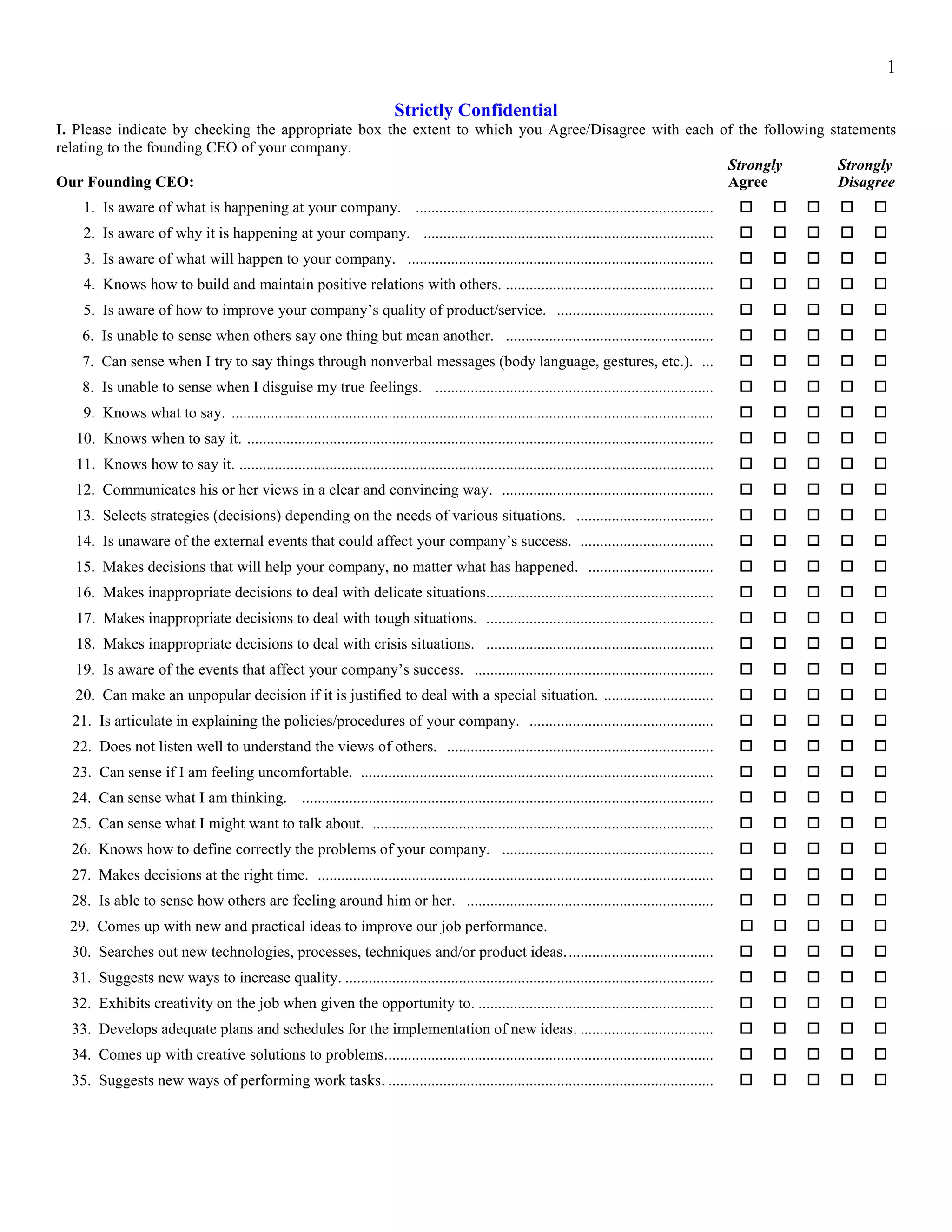 Global Entrepreneurship questionnaire | PDF