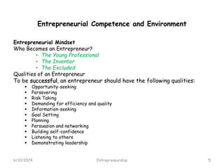 Entrepreneurship Short Note.pptx for Business Students | PPTX