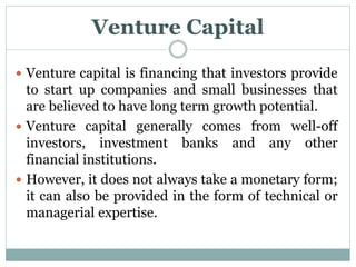 Entrepreneurship (sources of funding) | PPTX