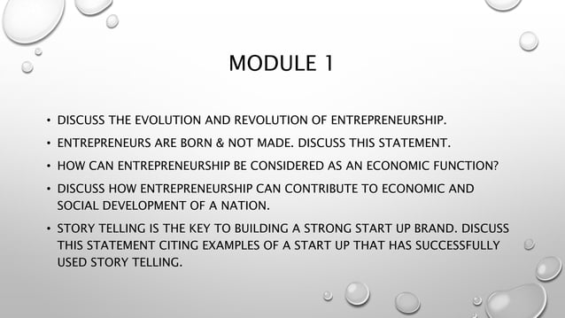 Entrepreneurship & start up management | PPT