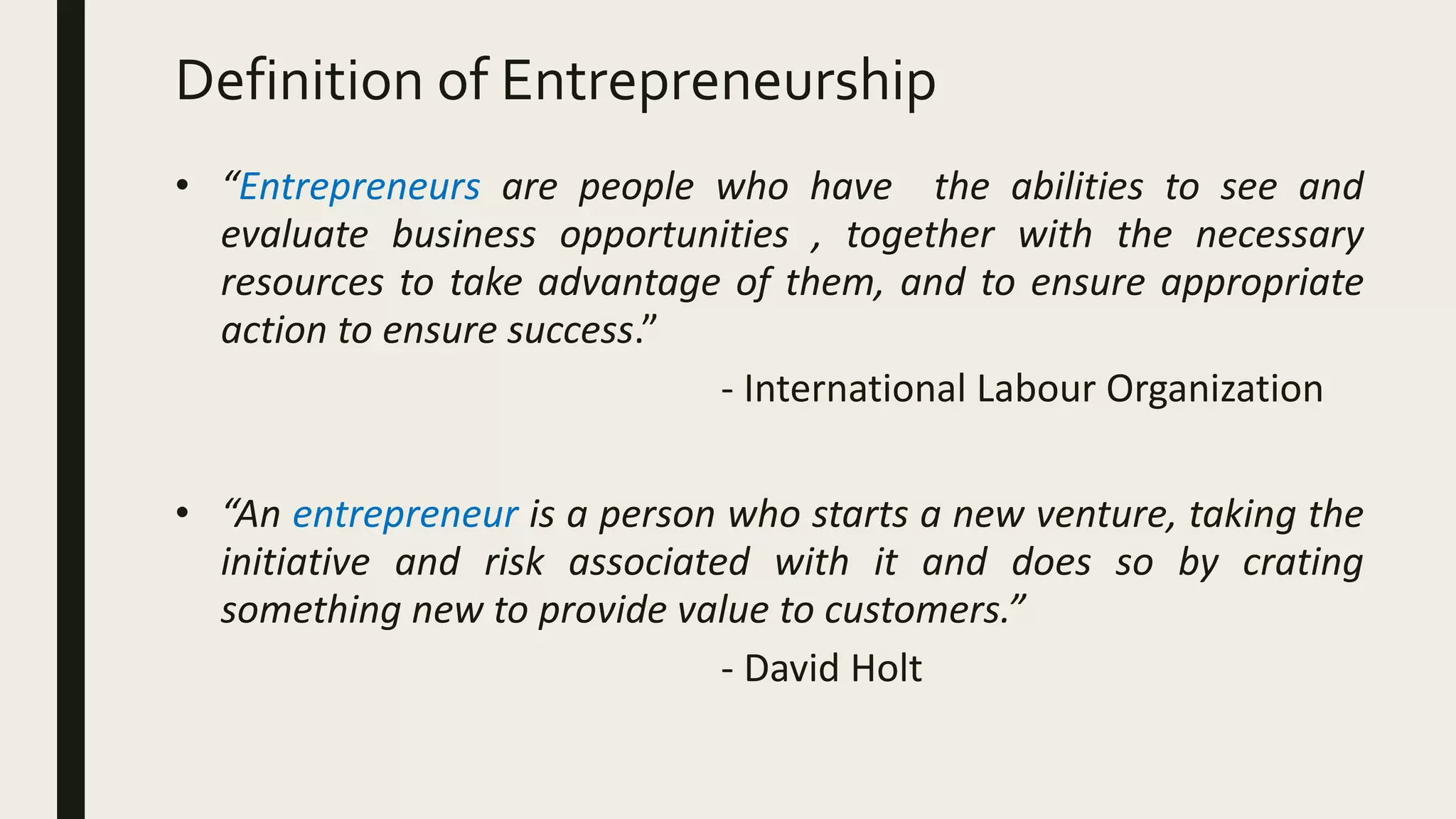 Introduction To Entrepreneurship | PPTX