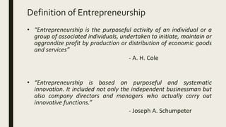 Introduction To Entrepreneurship | PPTX | Startups | Business