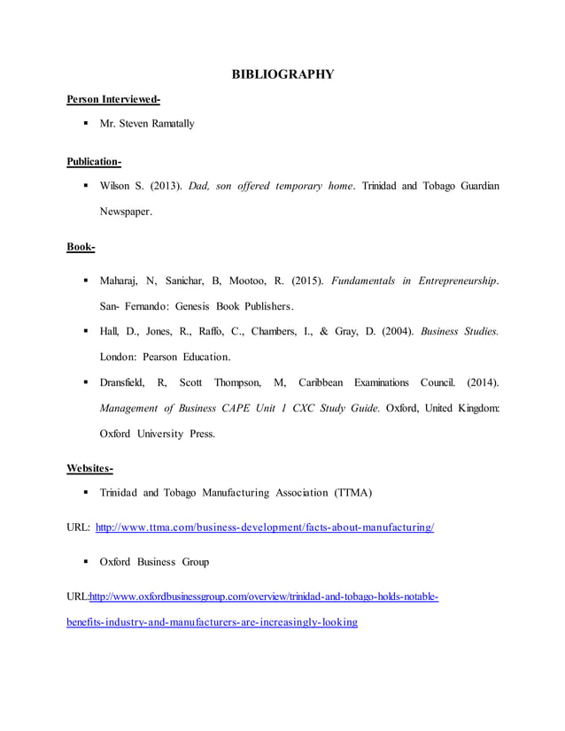 Entrepreneurship CAPE SBA Unit 1 | DOCX | Manufacturing Industry ...