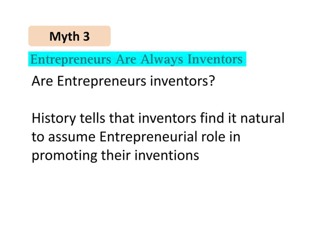 Entrepreneurs Myths.ppt