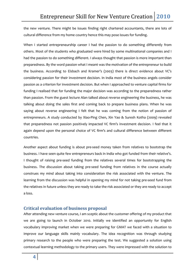 Entrepreneurs skills for new venture creation | PDF | Angel Investment ...