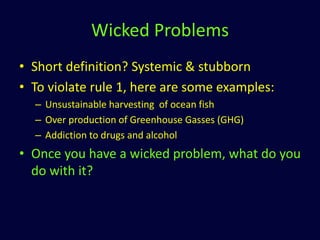 Entrepreneurs & Wicked Problems | PPT