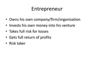 Entrepreneur vs manager | PPTX