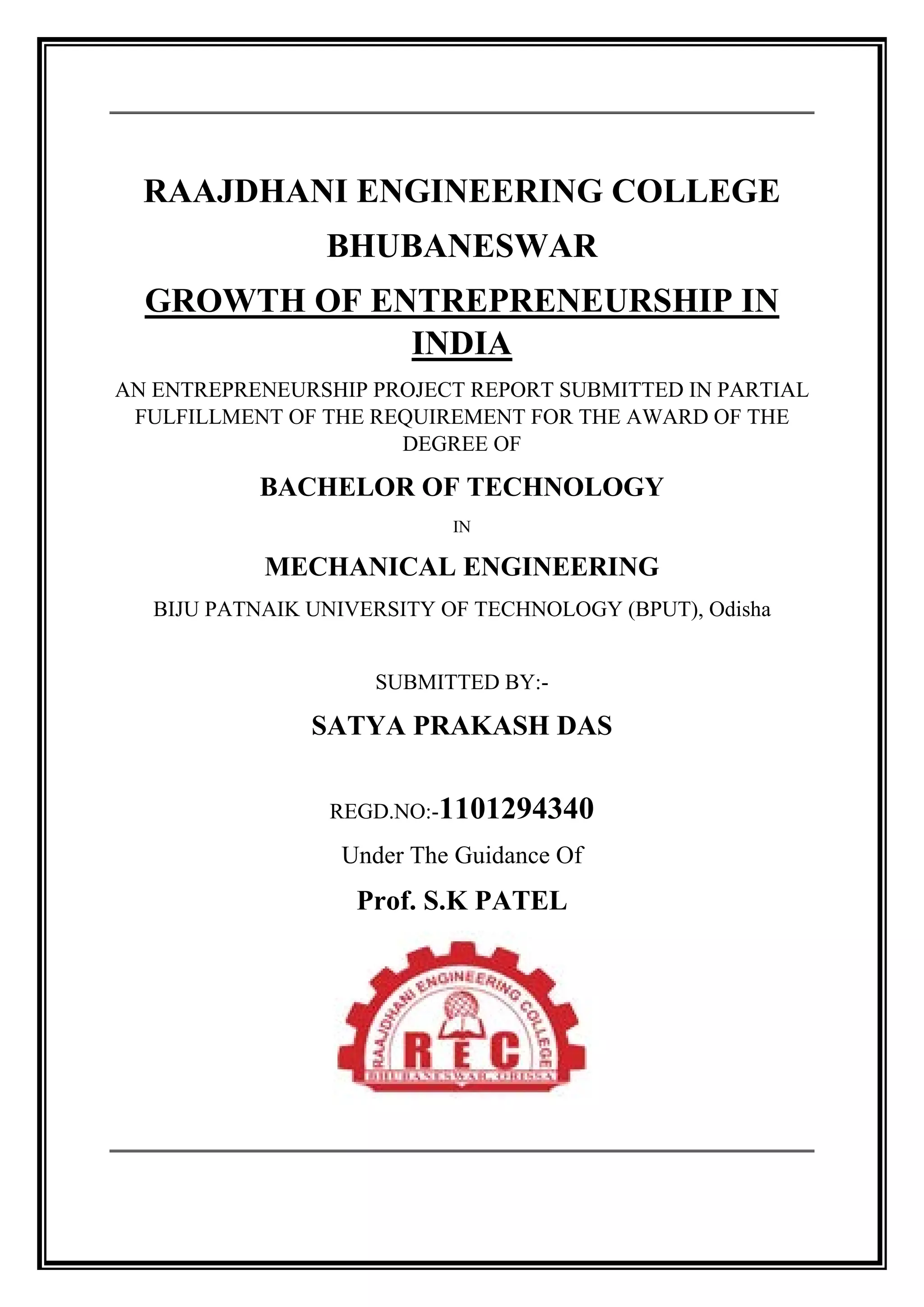 Entreprenunership project pdf | PDF