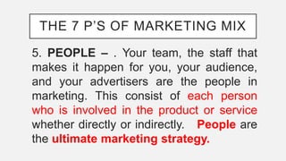 Entrepreneurship 12, Lesson : 7 P's of Marketing | PPTX