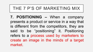 Entrepreneurship 12, Lesson : 7 P's of Marketing | PPTX