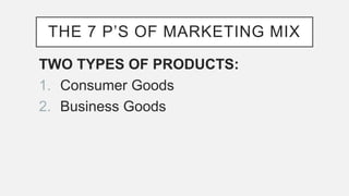 Entrepreneurship 12, Lesson : 7 P's of Marketing | PPTX