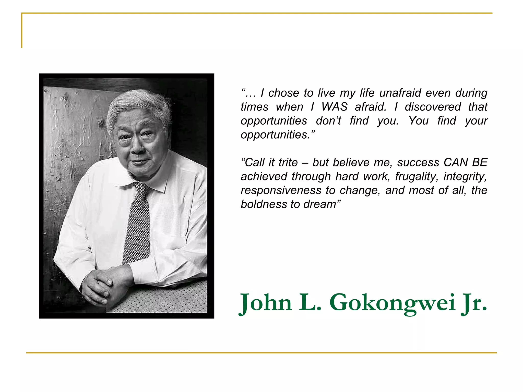 Entrep special report john l. gokongwei jr | PPT