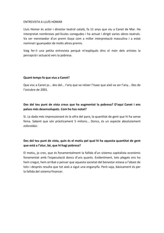 Entrevista a Lluís Homar | PDF