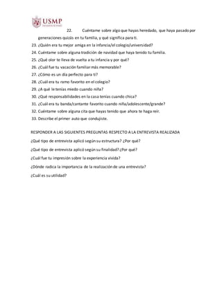 Cuestionario De Preguntas Sobre Mi