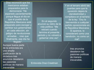 Entrevista díaz creelman | PPTX