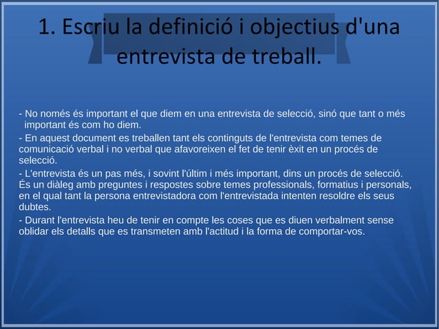 Entrevista de feina acabat | ODP