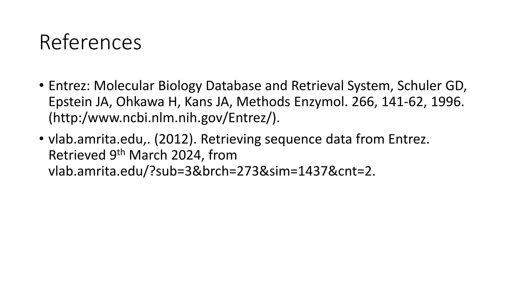 presentation on entrez in bioinformatics | PPTX