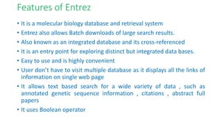 presentation on entrez in bioinformatics | PPTX