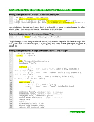 Entri, Edit, Delete, Tampil (CRUD) dengan PHP dan Ajax JQuery | PDF