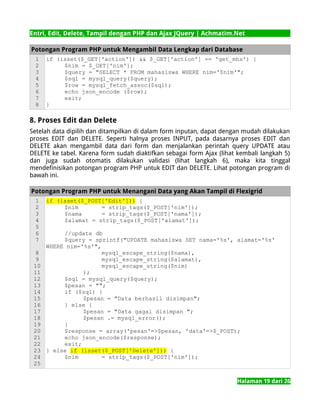 Entri, Edit, Delete, Tampil (CRUD) dengan PHP dan Ajax JQuery | PDF