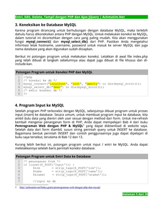 Entri, Edit, Delete, Tampil (CRUD) dengan PHP dan Ajax JQuery | PDF