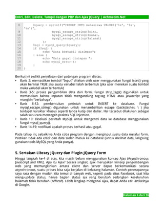 Entri, Edit, Delete, Tampil (CRUD) dengan PHP dan Ajax JQuery | PDF