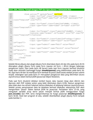 Entri, Edit, Delete, Tampil (CRUD) dengan PHP dan Ajax JQuery | PDF