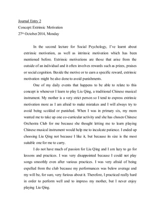 psycho journal | DOCX | Hobbies & Interests