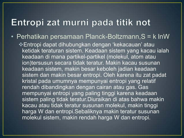 Entropi dan hukum ketiga termodinamika | PPTX