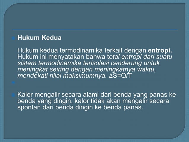 Entropi dan hukum termodinamika | PPTX