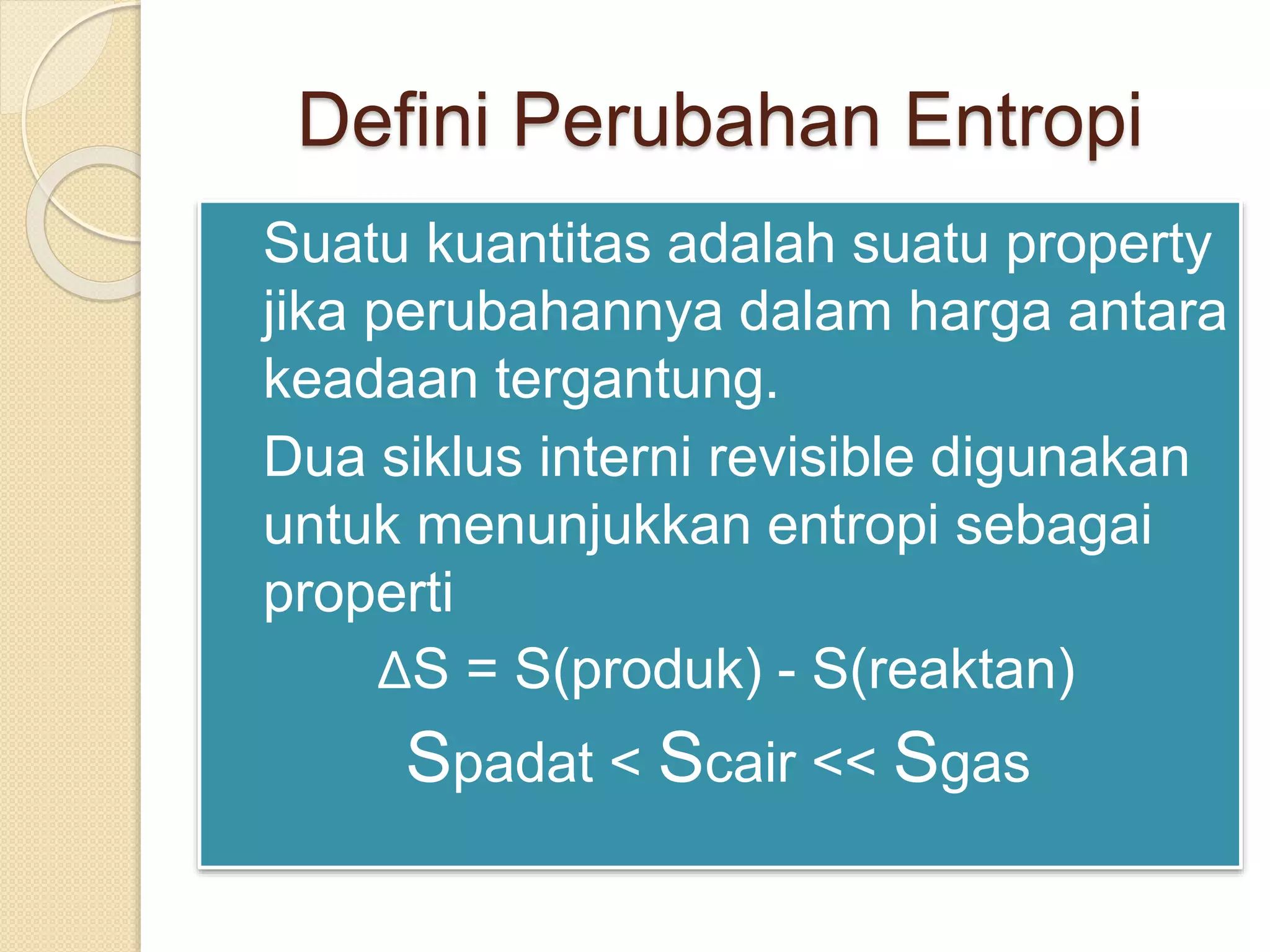 Entropi dan kespontanan | PPTX
