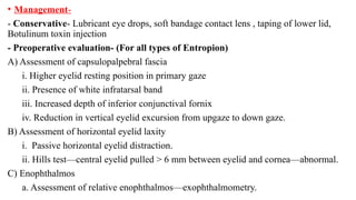 ENTROPION in detailed analysis and management | PPTX
