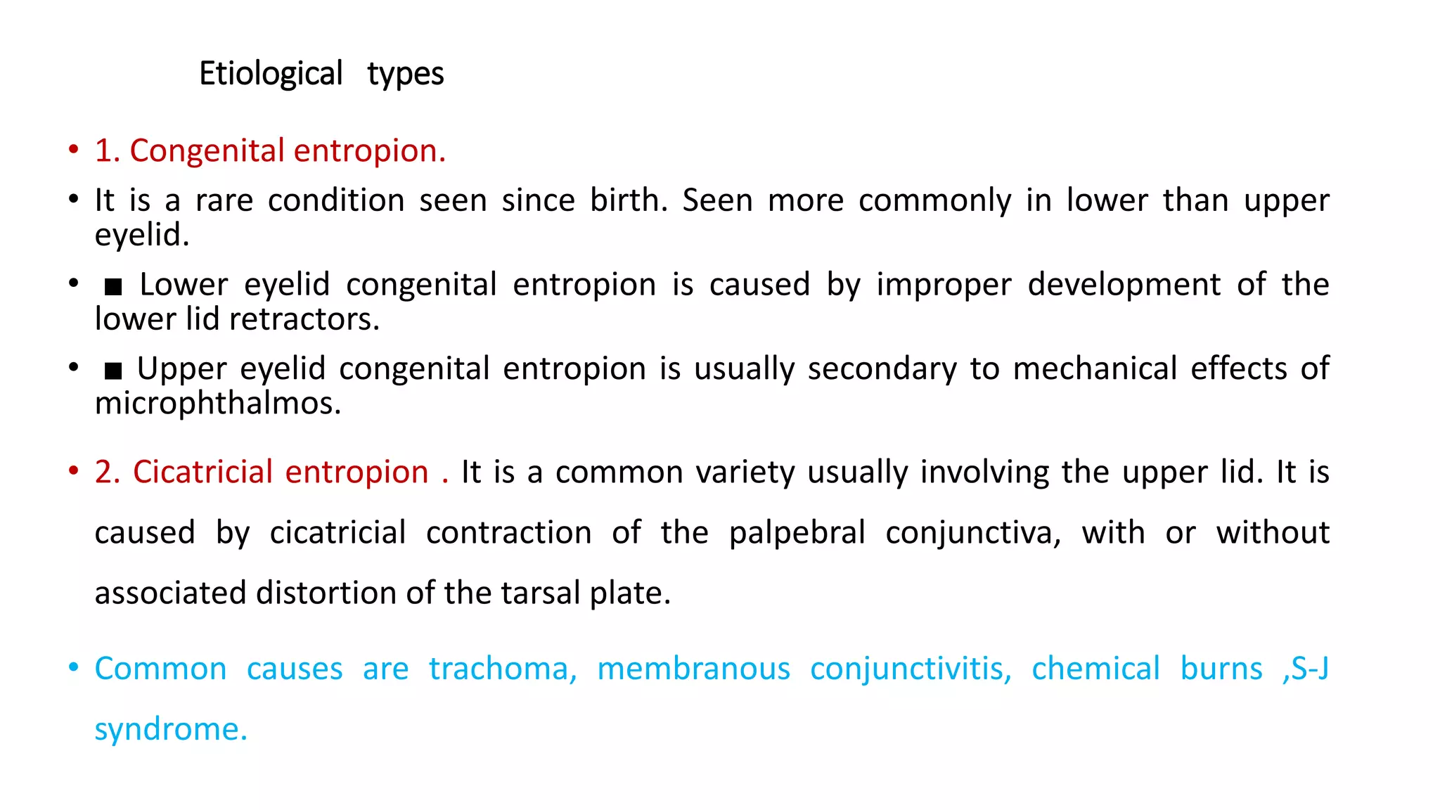 Entropion o.a claa 2nd year | PPTX