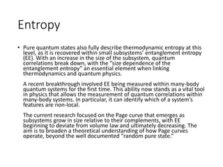 Theoretical Physics Research Focuses on Entanglement Entropy | PPTX ...