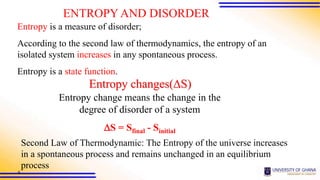 CHEMISTRY 217 Entropy.pdf (UNIVERSITY OF GHANA) | PPT