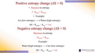 CHEMISTRY 217 Entropy.pdf (UNIVERSITY OF GHANA) | PPT