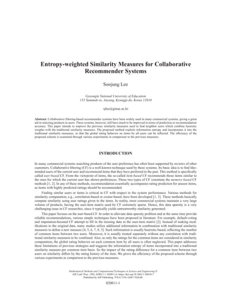 Entropy-weighted similarity measures for collaborative recommender systems.pdf