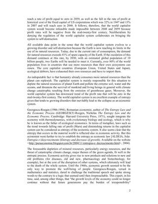 Entropy and death of world capitalist system | PDF