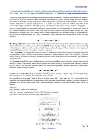 Entropy based Digital Watermarking using 2-D Biorthogonal WAVELET | PDF | Web Development | Internet