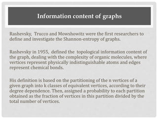 Entropy based measures for graphs | PPT